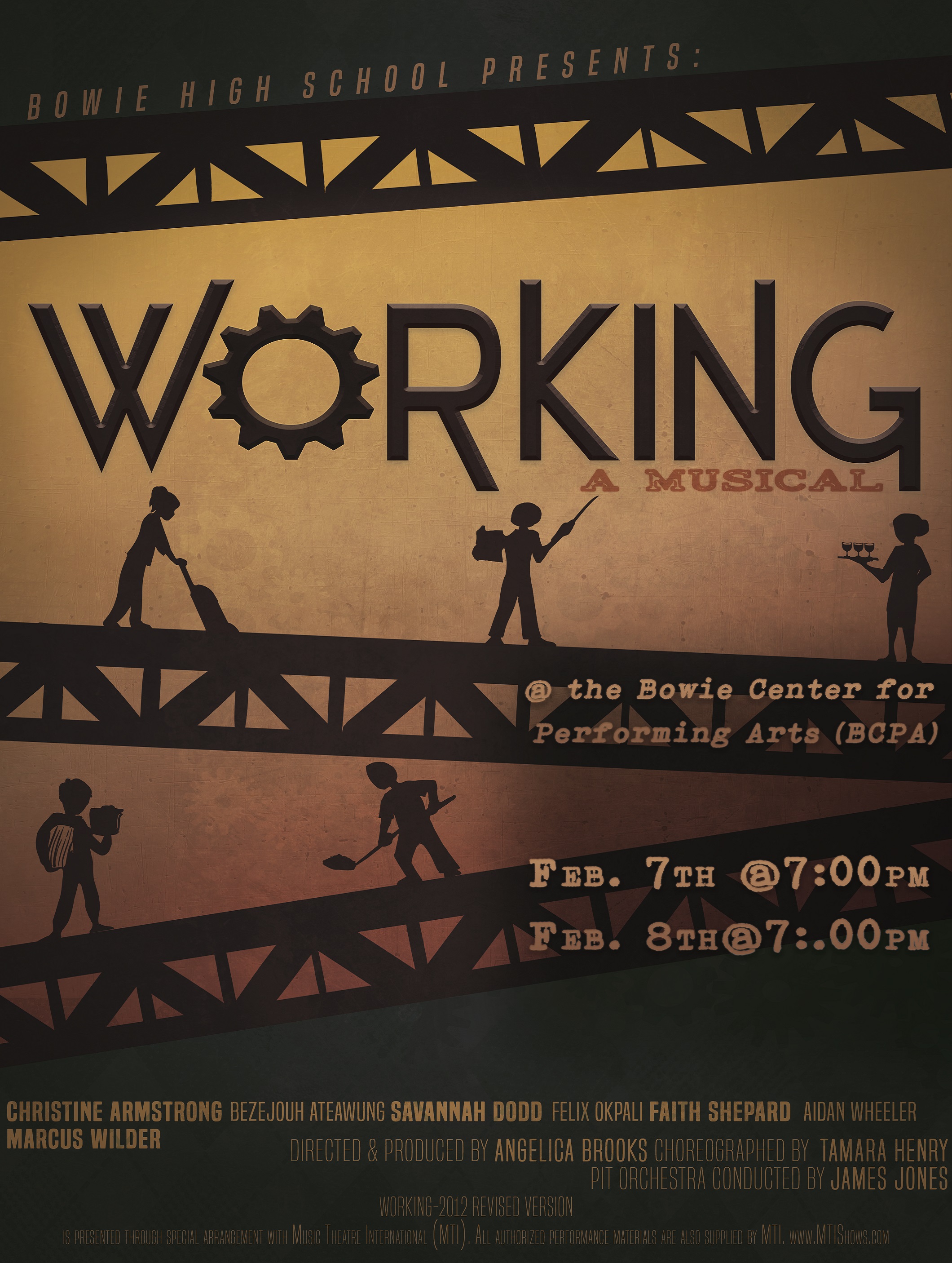 Working: A Musical at Bowie High School - Performances February 7, 2020 ...