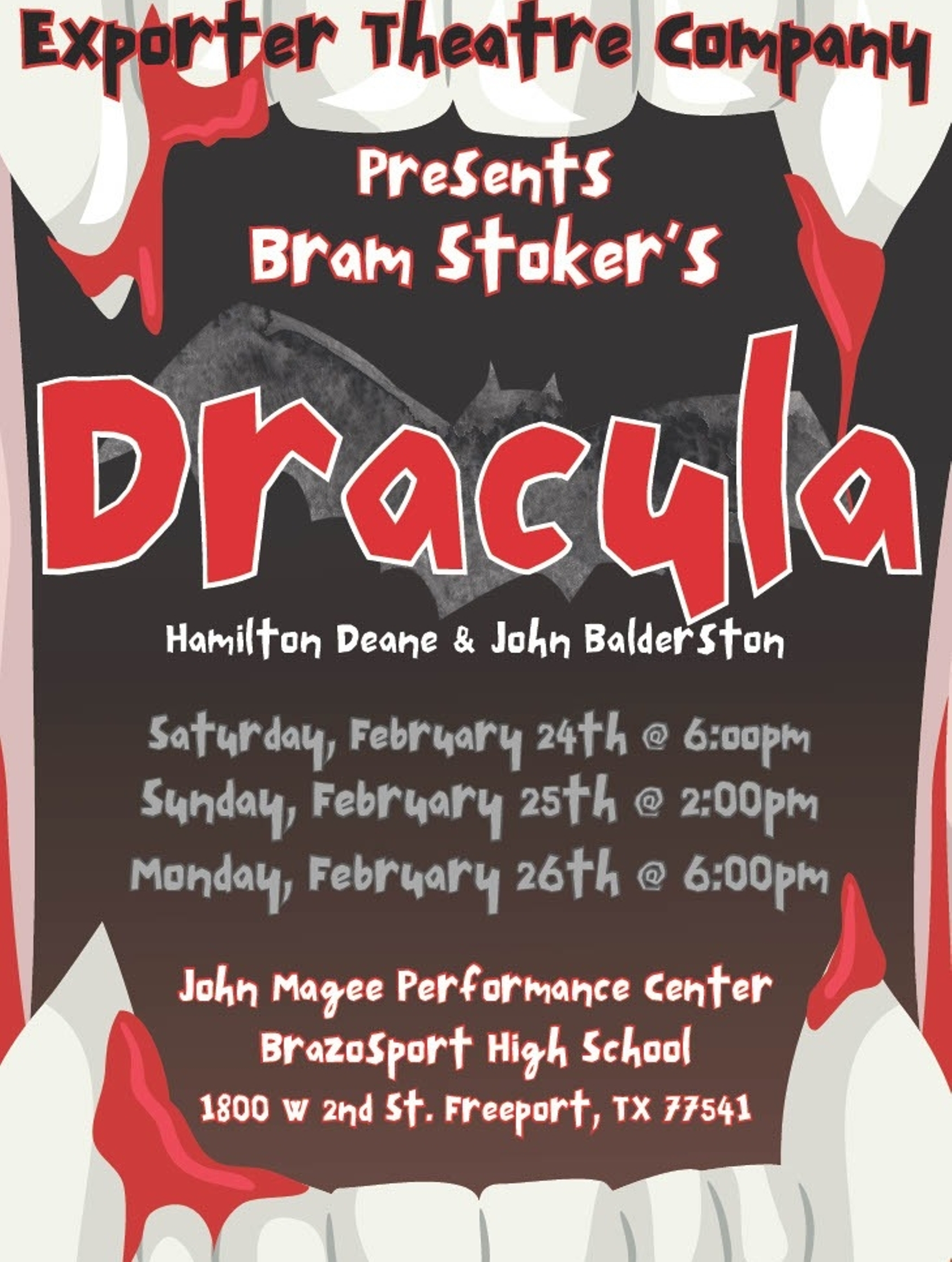 Dracula (Play) at Brazosport High School - Performances February 24 ...