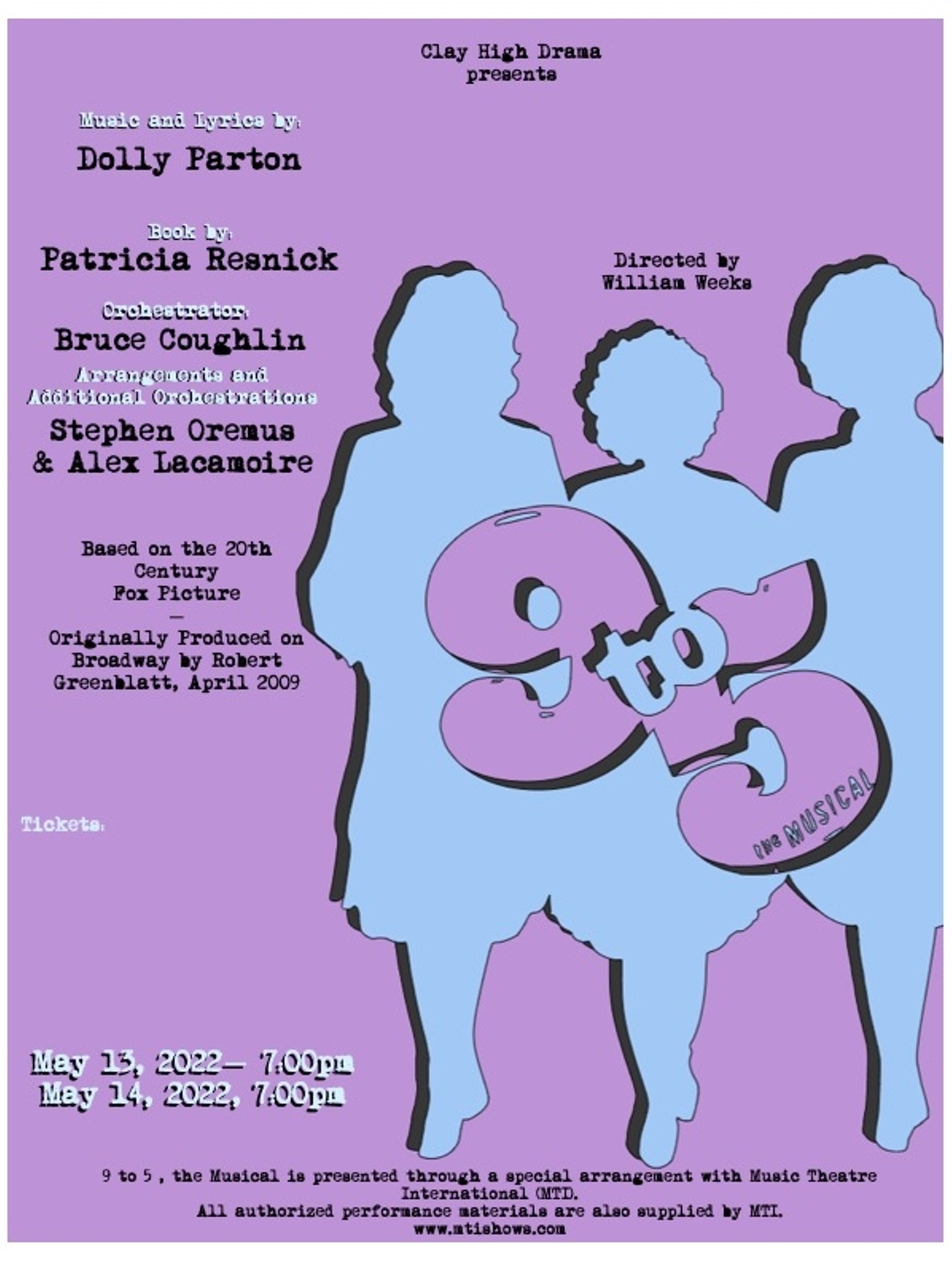 9 to 5: The Musical at CHS Drama - Performances May 13, 2022 to May 14 ...