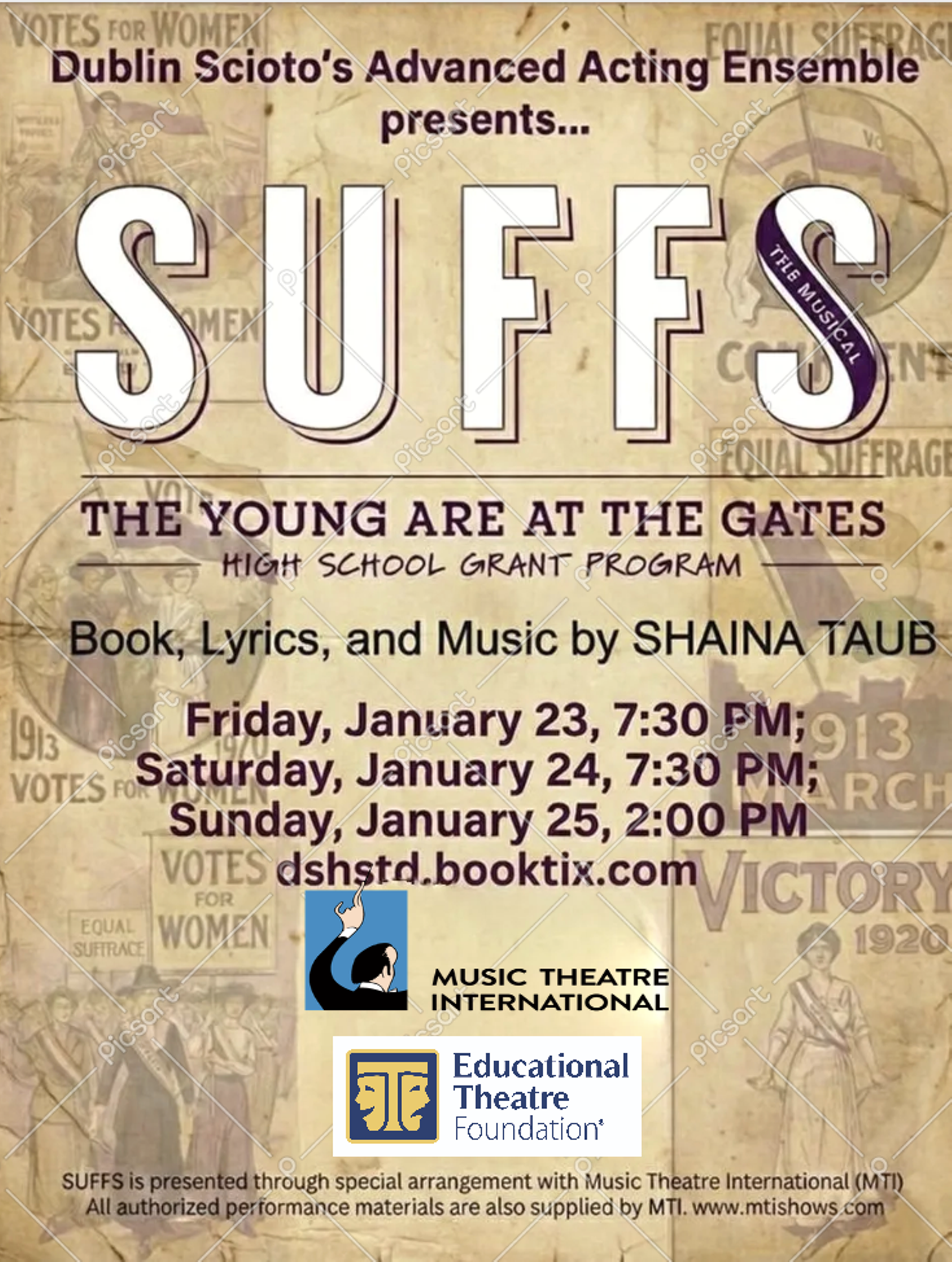 Suffs at Dublin Scioto High School Theatre - Performances January 23 ...