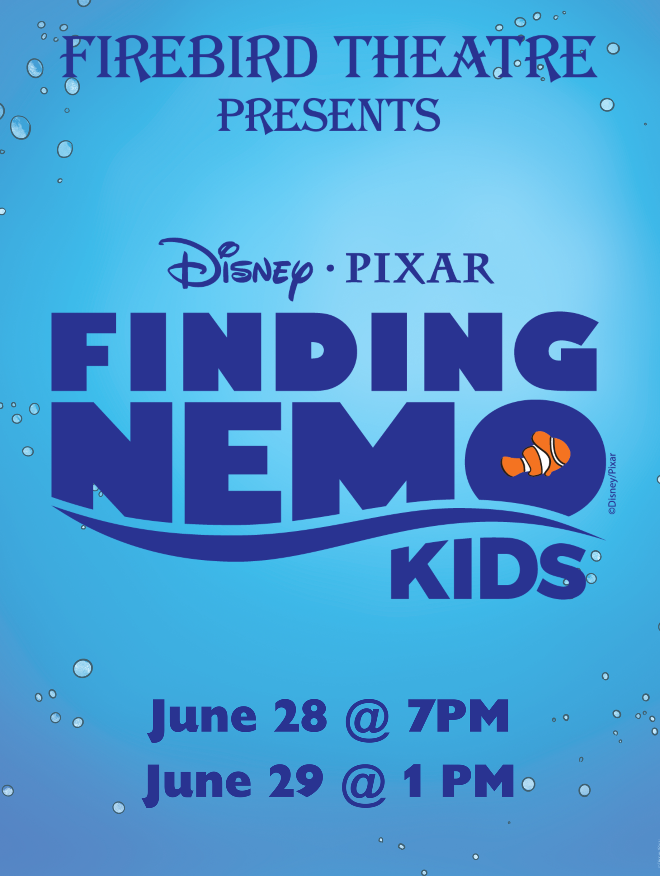Disney Pixar Finding Nemo KIDS at Firebird Children's Theatre ...