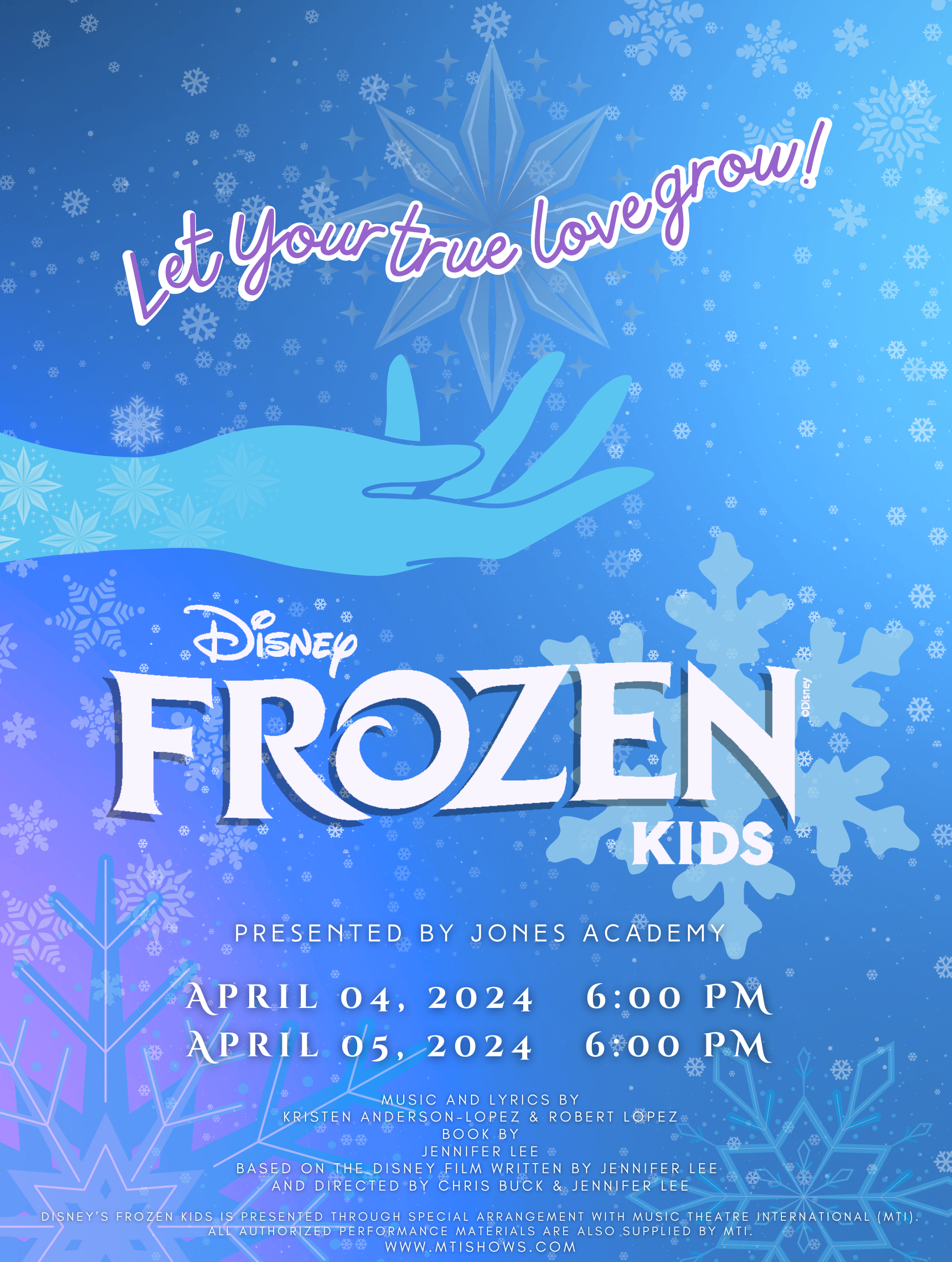 Disney Frozen KIDS at Jones Academy of Fine Arts and Dual Language ...