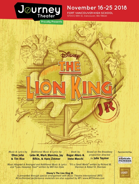 Disney's The Lion King Jr. at Journey Theater Arts Group - Performances ...
