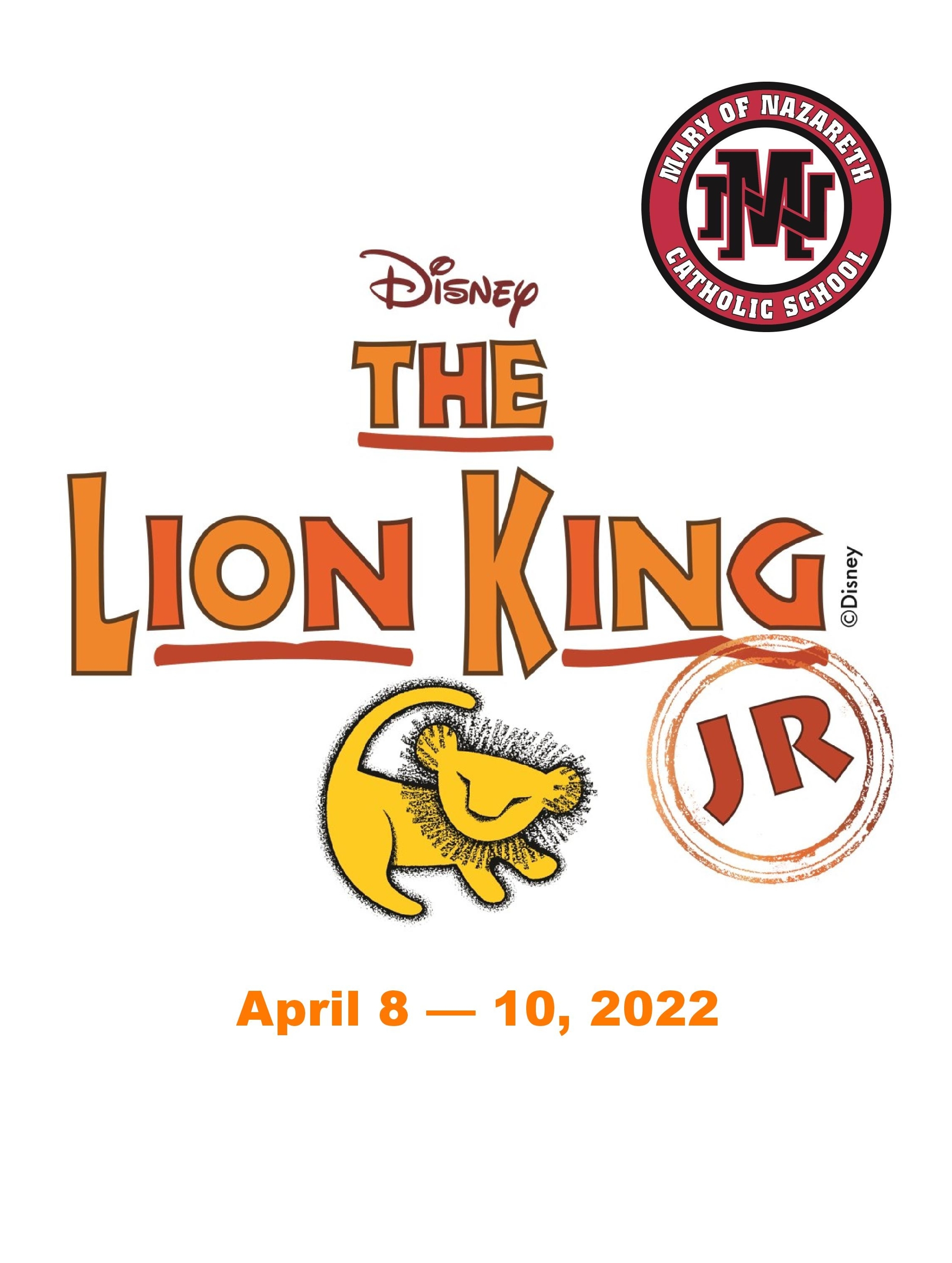 Disney's The Lion King, Jr at Mary Of Nazareth Catholic School ...