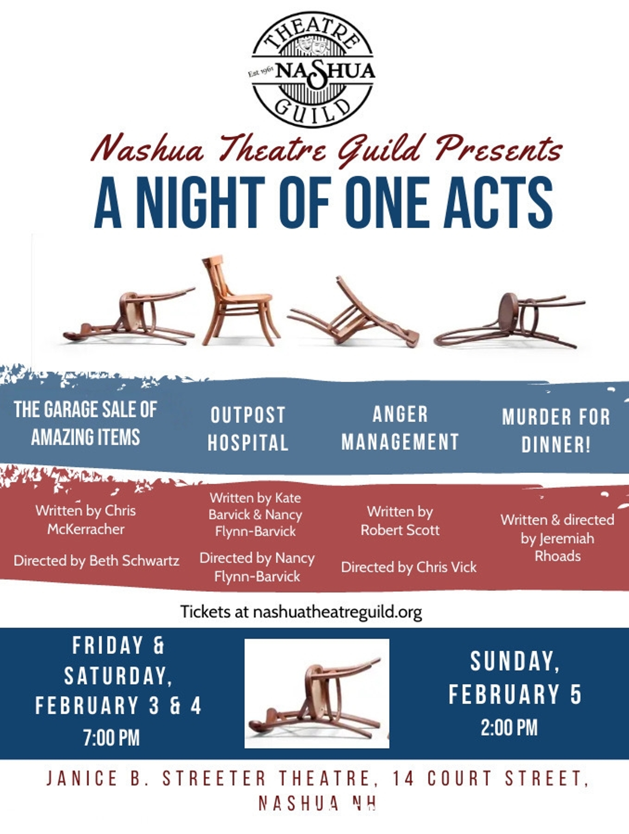 A Night of One Acts at Nashua Theatre Guild - Performances February 3 ...