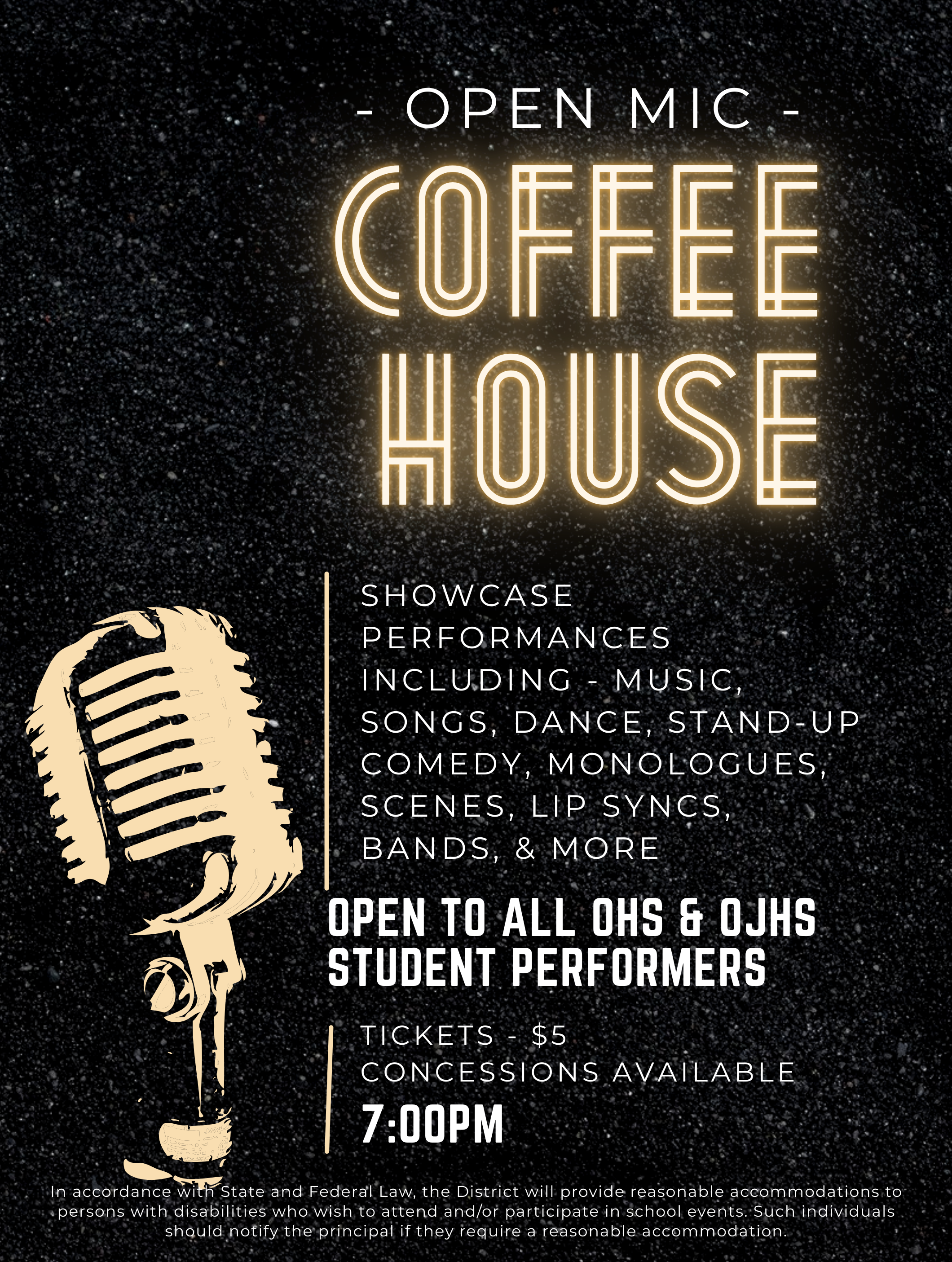 Coffee House Open Mic Night at Oakwood High School - Performances ...