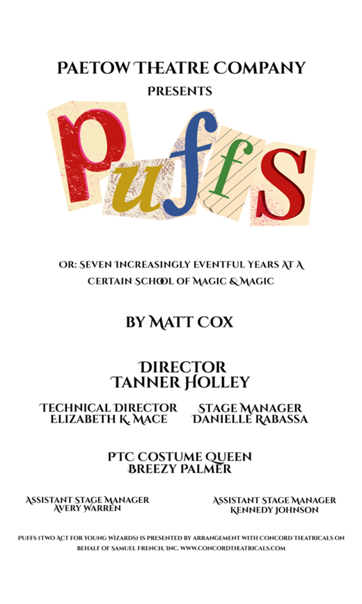 Puffs (Two Act for Young Wizards) at Paetow High School - Performances ...