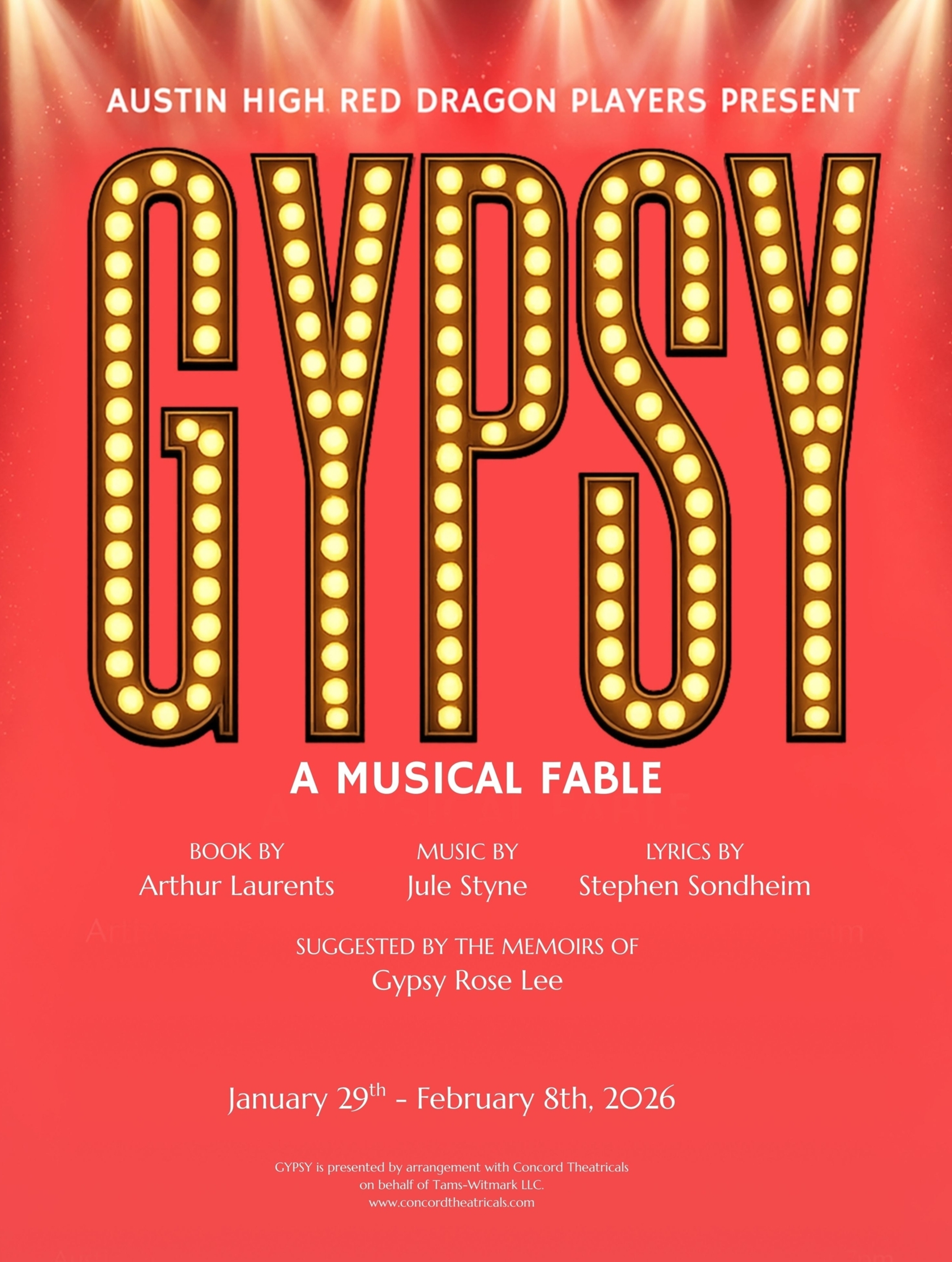 Gypsy at Red Dragon PLayers - Performances January 29, 2026 to February ...