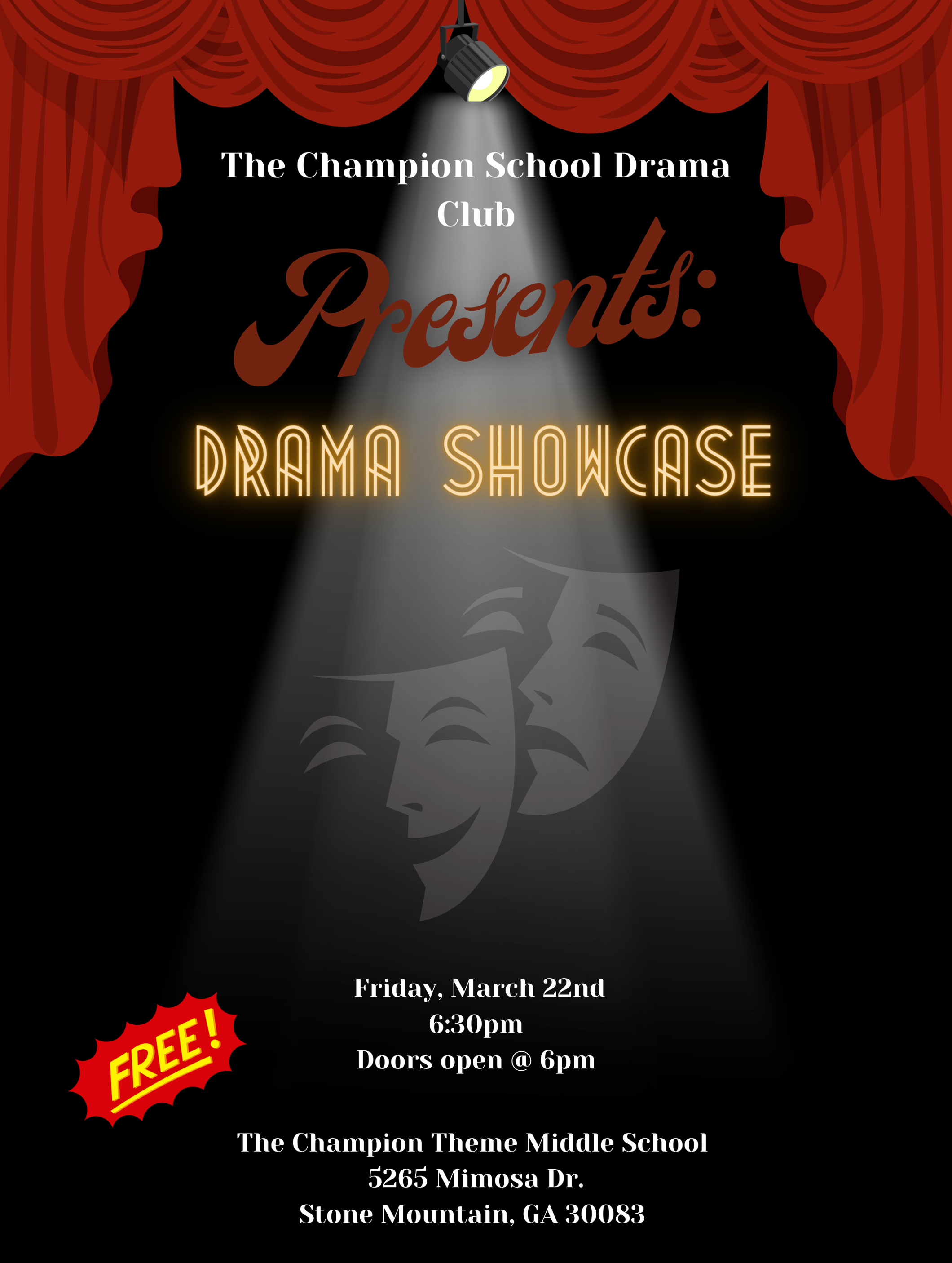 Drama Showcase at The Champion School - Performances March 22, 2024 - Cover