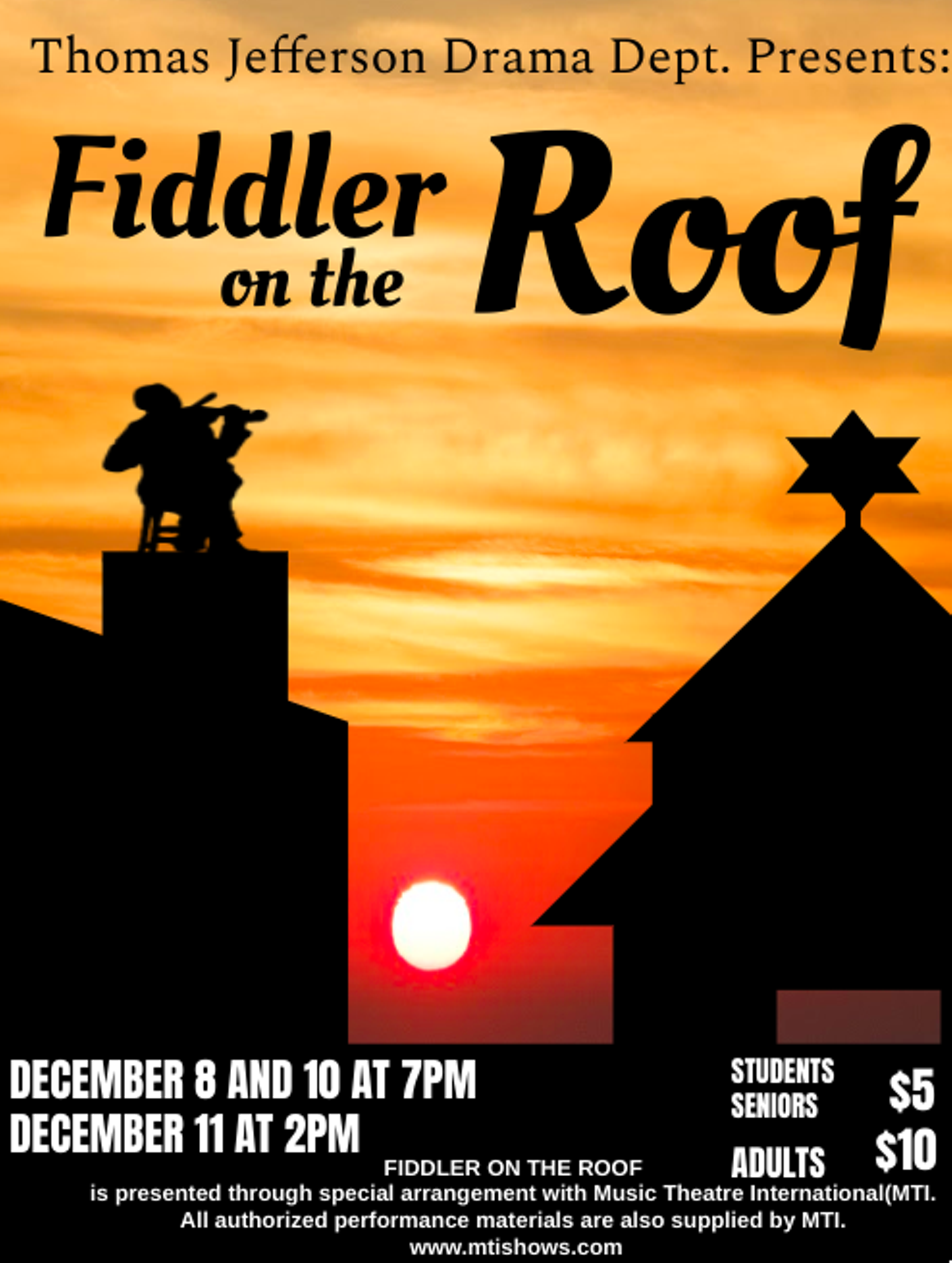 Fiddler on the Roof at Thomas Jefferson High School - Performances ...