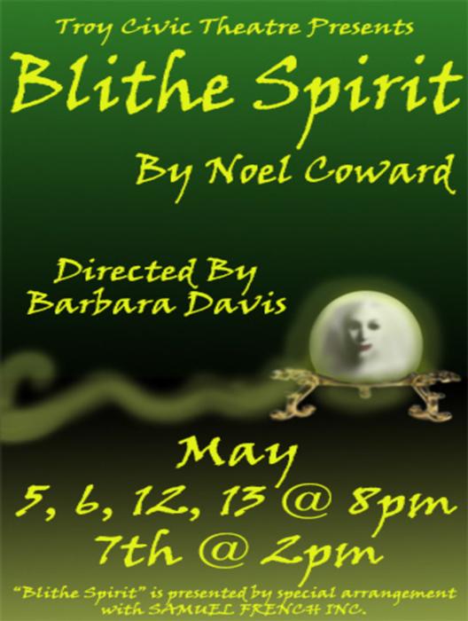 Blithe Spirit at Troy Civic Theatre Company - Performances May 5, 2017 ...