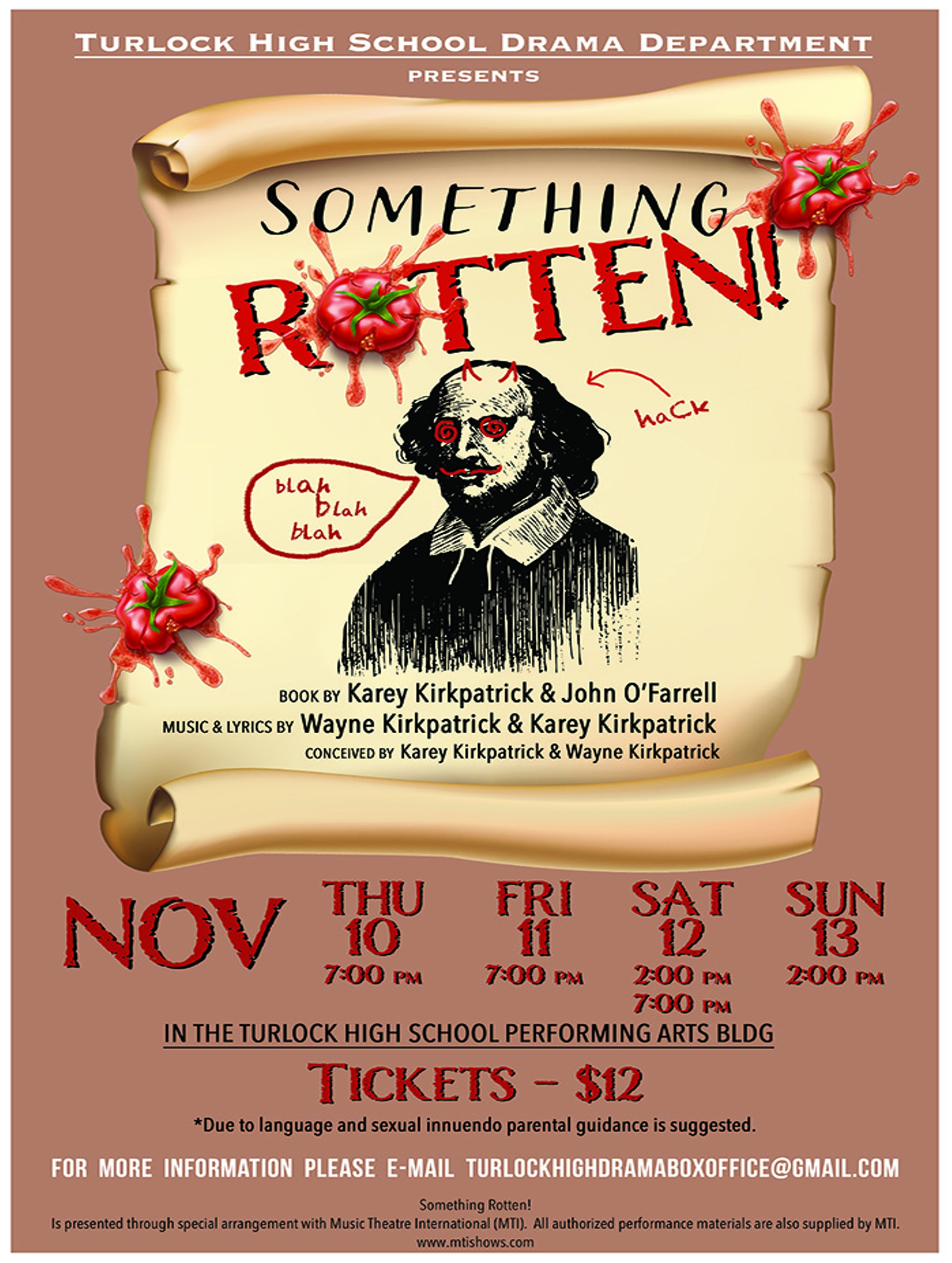Something Rotten at Turlock High School Drama - Performances November ...