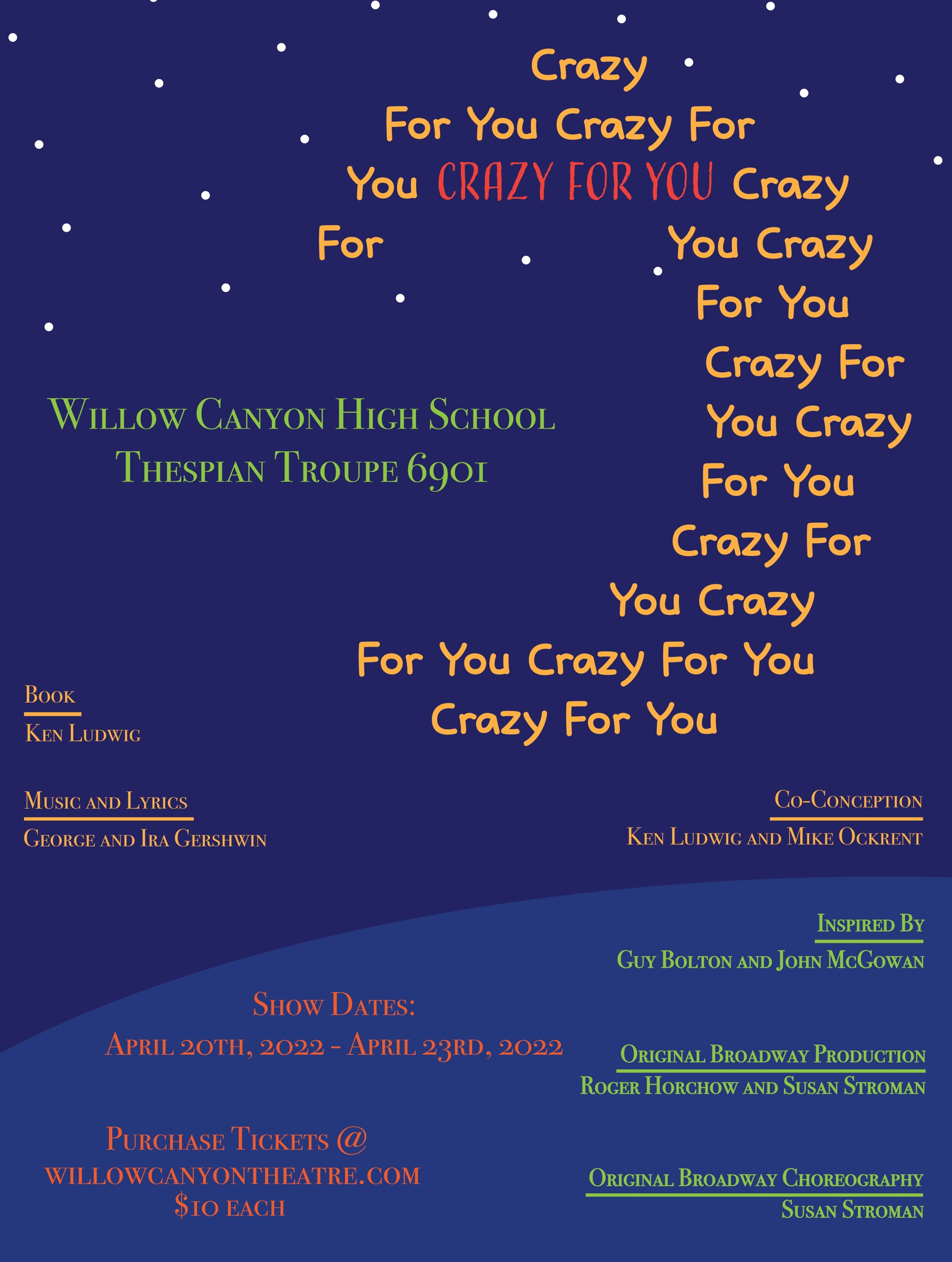 Crazy for You® at Willow Canyon Theatre - Performances April 20, 2022 ...