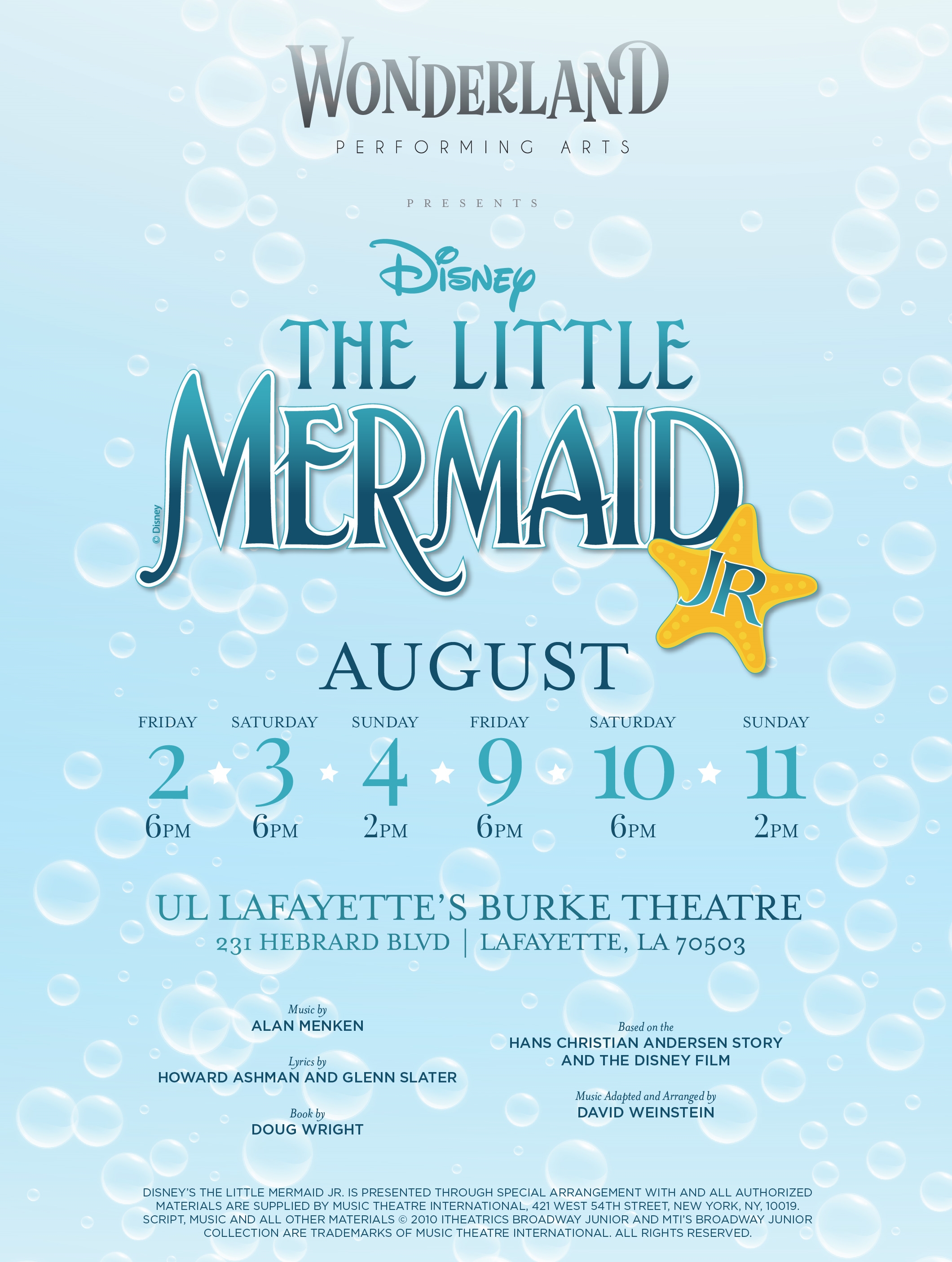 Disney's The Little Mermaid JR. at Wonderland Performing Arts, LLC ...
